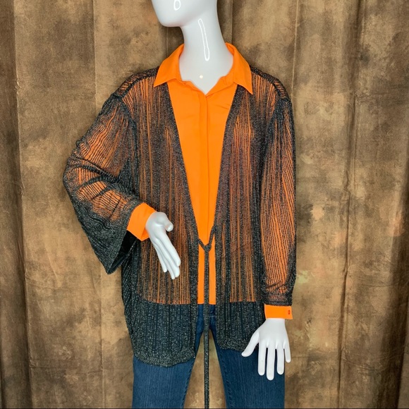 Scala | Jackets & Coats | Scala Fully Beaded See Thru Sheer 34 Sleeve ...